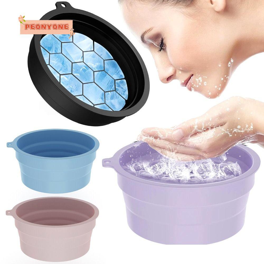 PEONYTWO Portable Ice Basin, Built-in Ice Tray Foldable Face Ice Bath ...