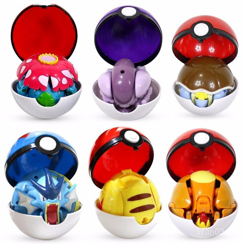Pokémon Ball Deformation Toy, Pocket Pokémon Model, Pikachu, Jenny ...