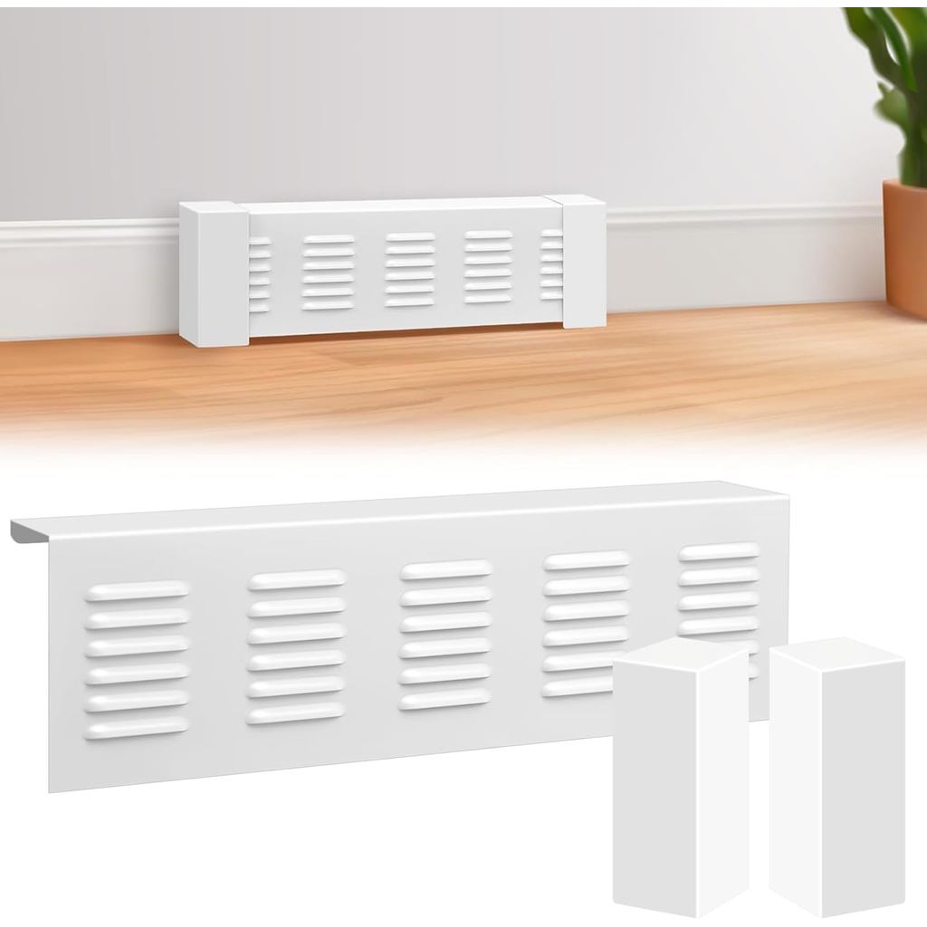 2 Ft Baseboard Heater Cover with Left and Right End Caps White ...