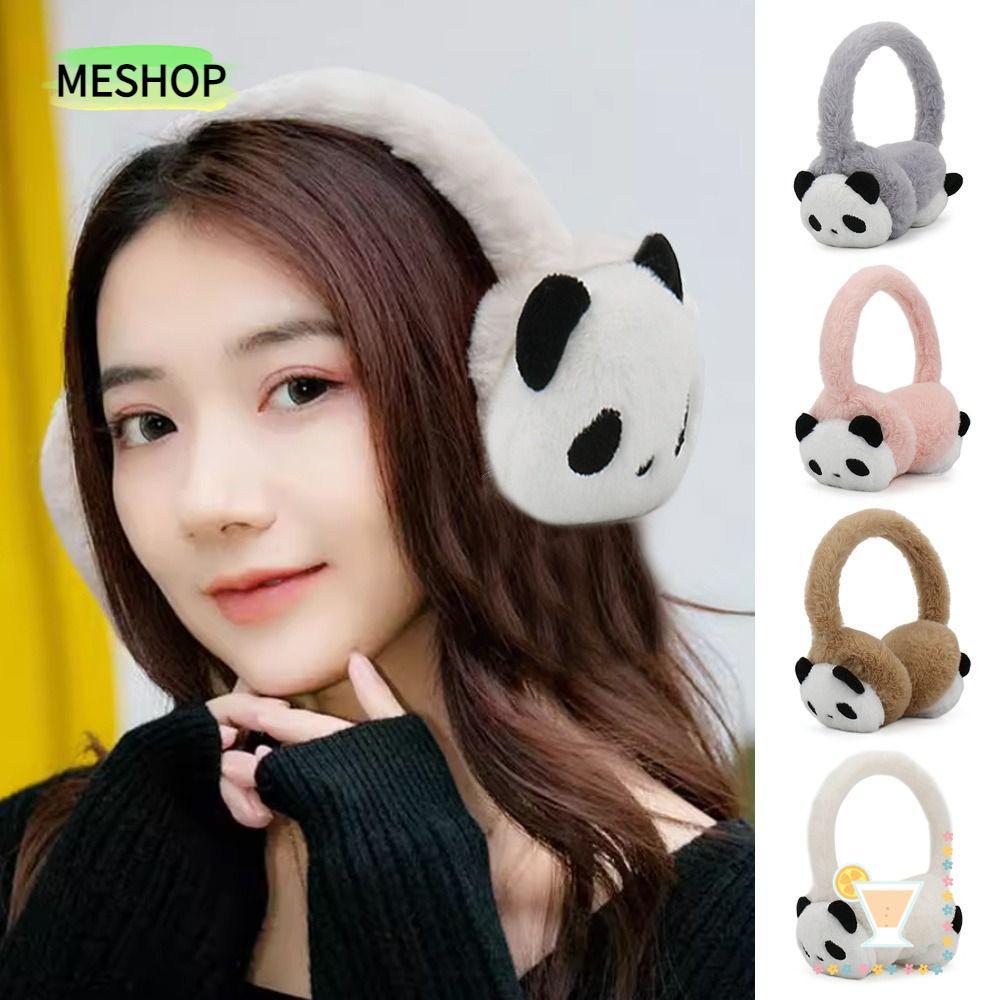 MESHOP Plush Earmuffs, Cute Panda Warm Earflaps, Winter Soft Adjustable ...