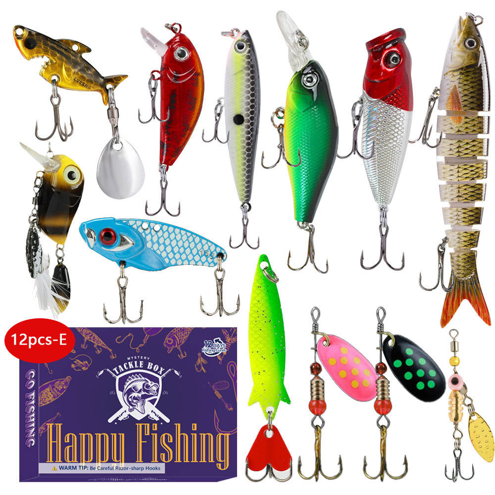 Shark Skimmer|12Lure Bait Blind Box Set Minnow Spinner Spinnerbait ...