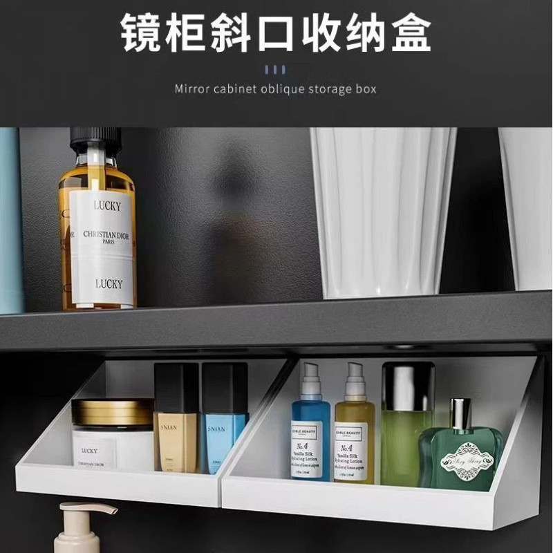 Toilet Diagonal Mirror Cabinet Storage Box|Wall-Mounted Cosmetic ...