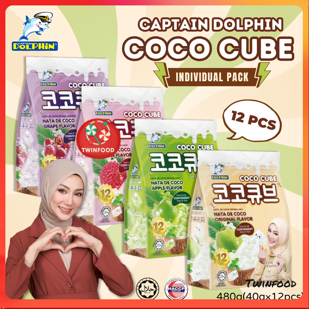 12 Sticks Coco Cube Captain Dolphin Nata De Cube Coco Minuman Topping ...