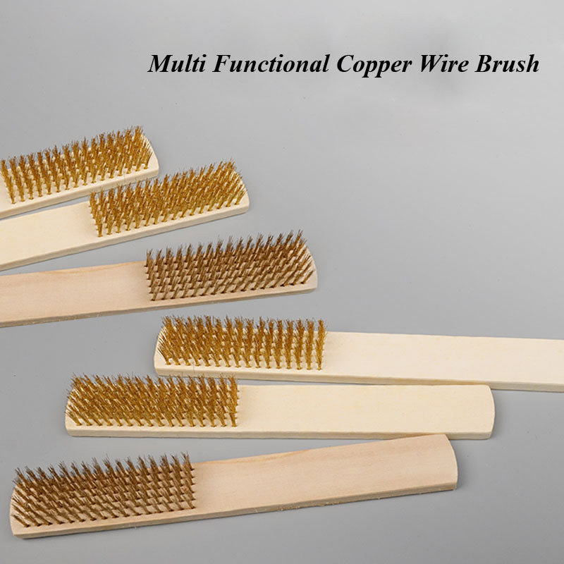 5PCS Wooden handle steel wire copper wire brush Bodhi Play Cleaning ...
