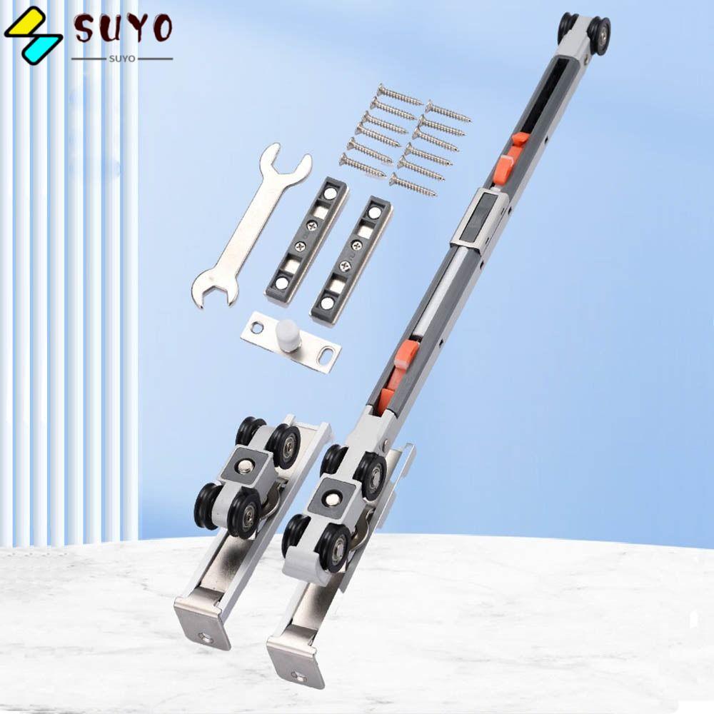 SUYO Sliding Door Wheel, Metal Wardrobe Rail Track Full Set, Universal ...