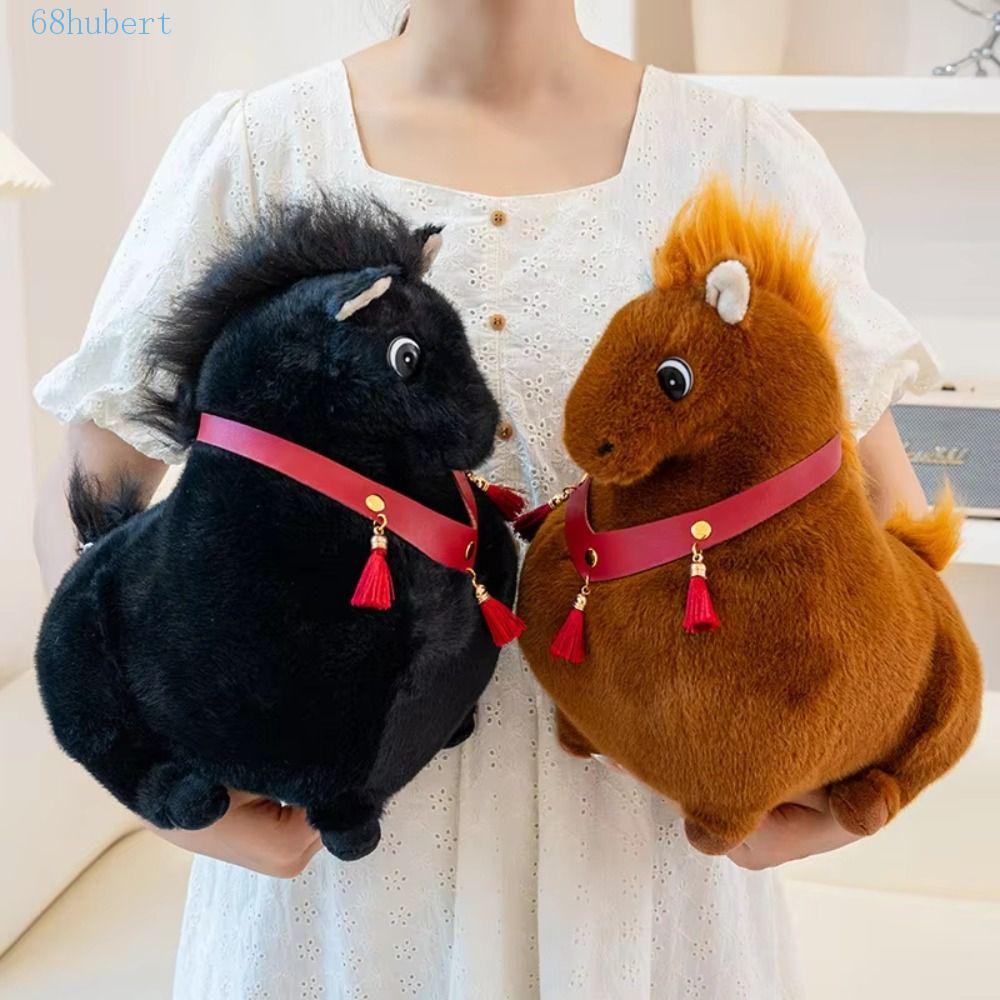 HUBERT Horse Mascot Stuffed Animal, PP Cotton Fluffy Plush Horse Plush ...