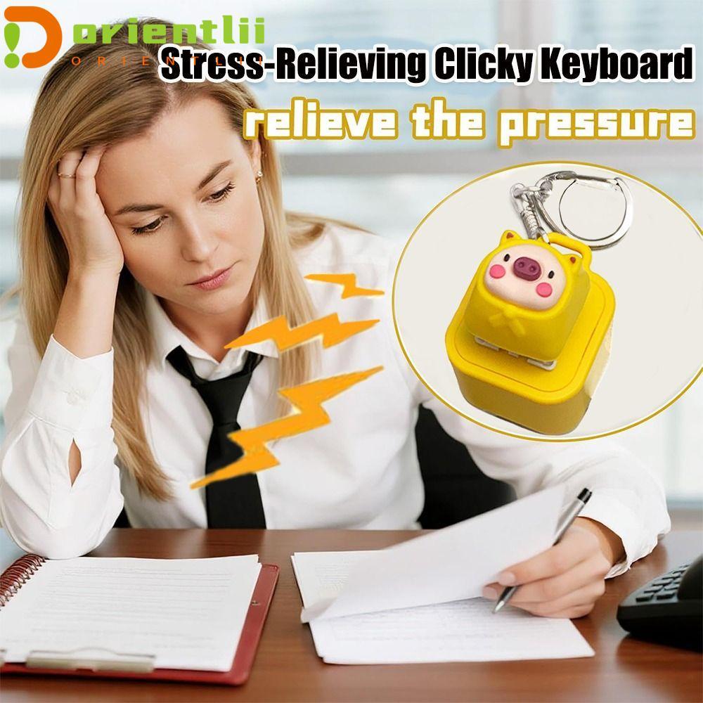 ORIENTLII Fidget Keychain, Mouse Shape Cartoon Finger Keyboard Caps ...