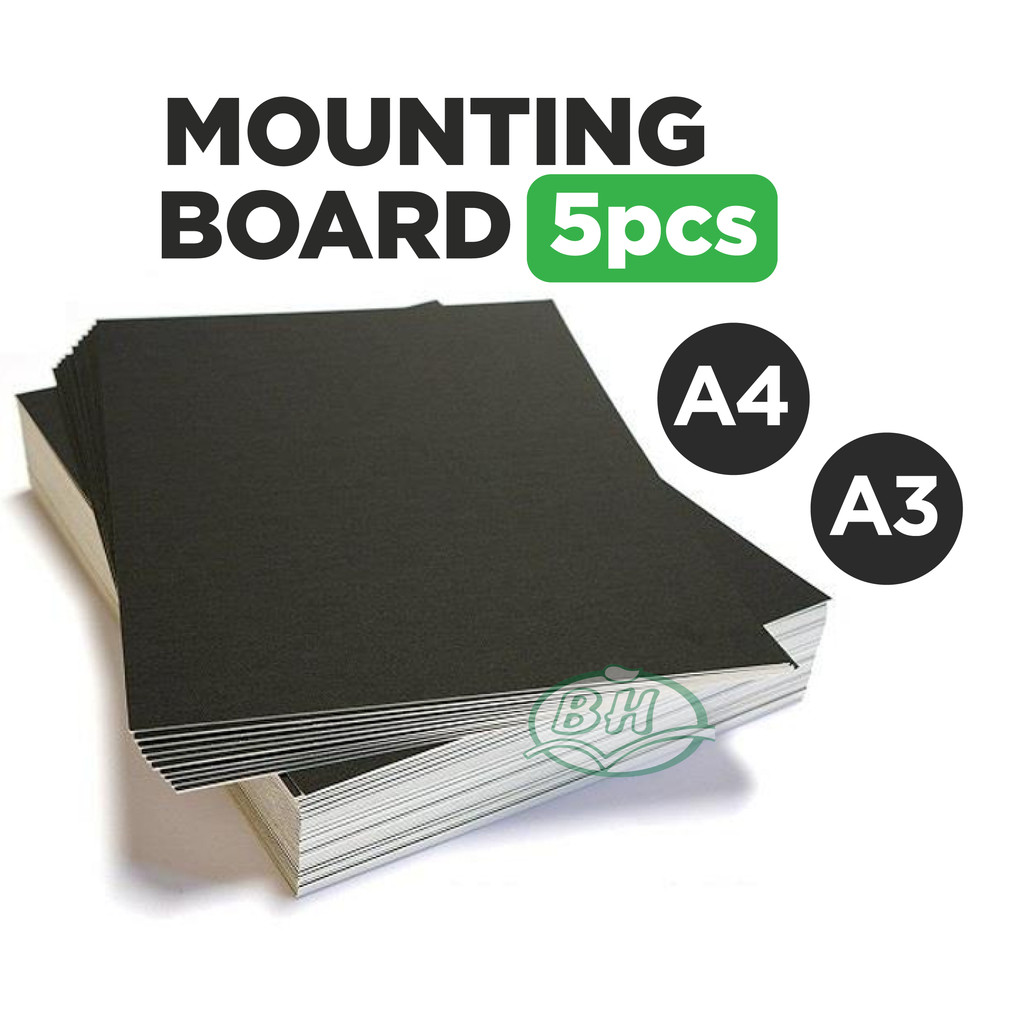 5pcs Mounting Board Black A3 A4 Papan Pemodelan Kad Hitam/ Modeling ...