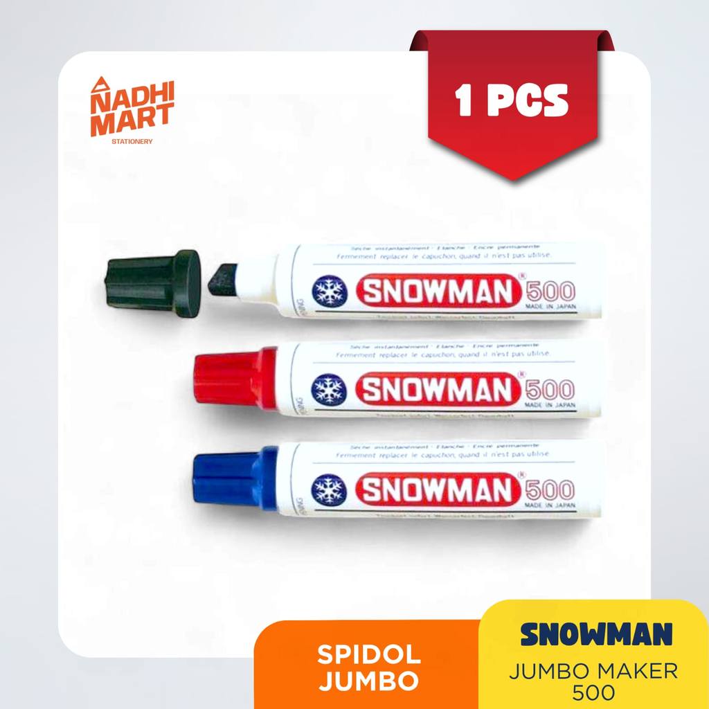 MERAH SNOWMAN JMB 500 RED MARKERS (360) SNOWMAN JUMBO 500 BLACK MARKERS ...