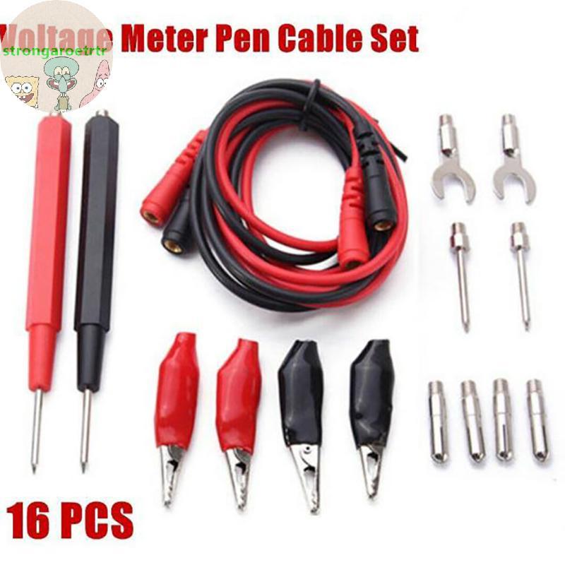 Strongaroetrtr 16 in 1 Digital Multimeter Test Leads Probes Volt Meter ...