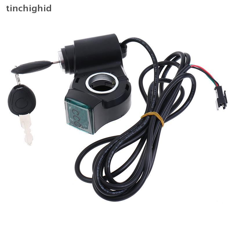 tinchighid Electric Bicycle Thumb Throttle Voltage Display Switch Power ...