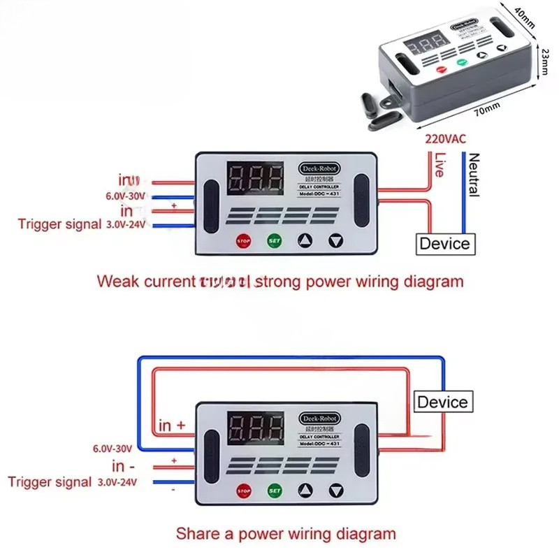 DC 5V-30V Dual MOS Time Delay Relay High Level Trigger LED Digital ...
