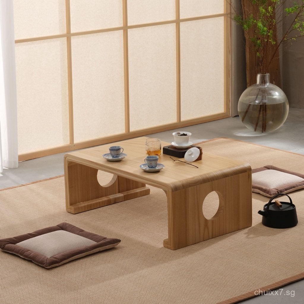 Solid Wood Tatami Tea Table Light Luxury Bay Window Small Table Zen Tea ...