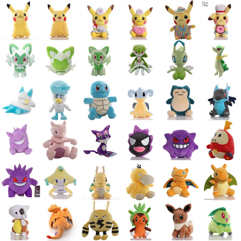 Newest Pokemon 70 Types Elf Plush Pikachu Toys Elekid Lucario Celebi ...