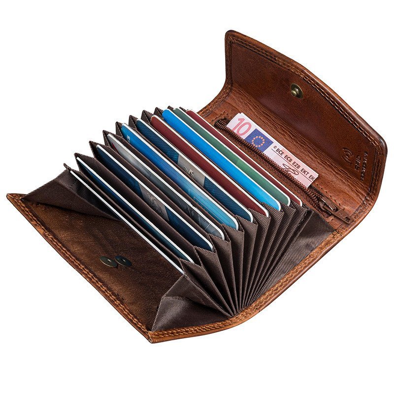 Accordion Retro Large Capacity Multi-Card Slot Men's Card Holder ...