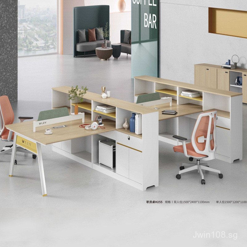 Office Desk and Chair Set Simple Design E0Staff Desk Level Eco-friendly ...