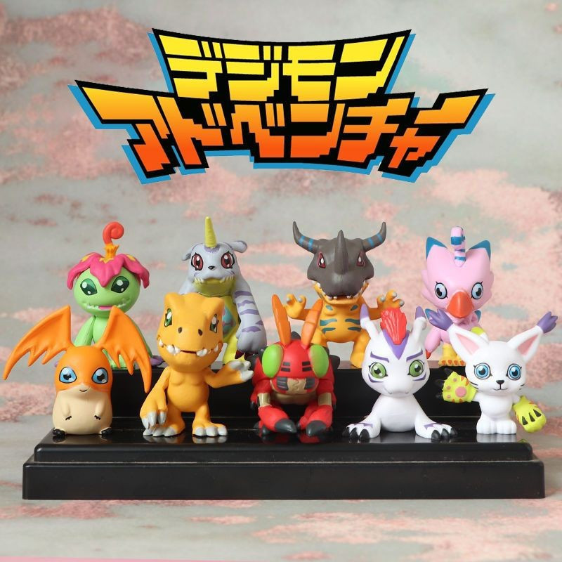 Nine Digital Beast Baby Figurines Models Agumon Greymon Patamon Gatomon ...