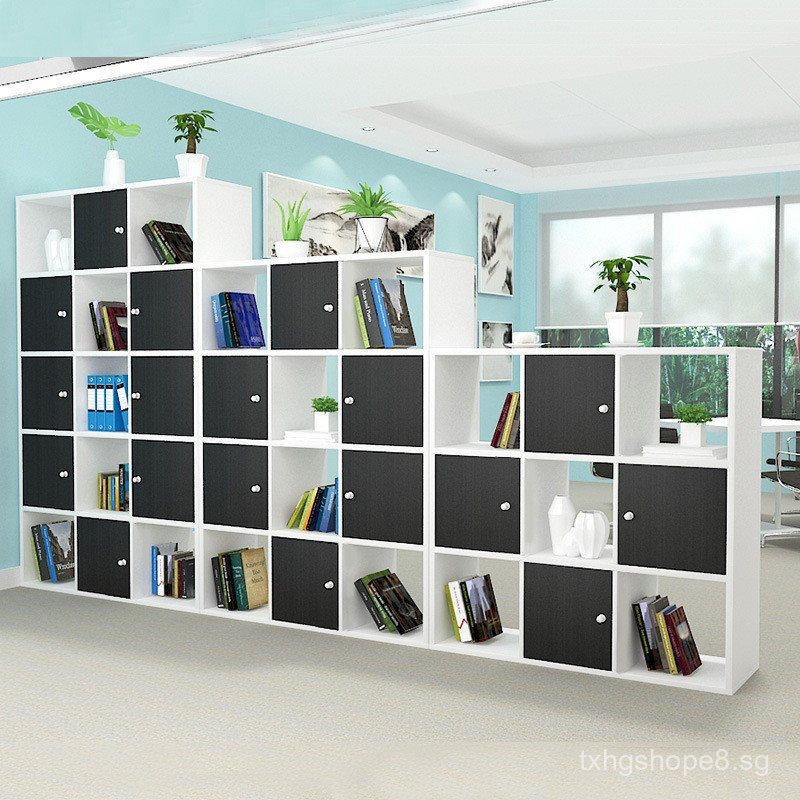 File Cabinet Wooden Document Bookshelf Bookcase Grid Cabinet Display ...