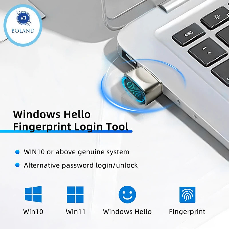 Mini Biometric Fingerprint Login Lock Windows 10 11 Hello Biometric ...