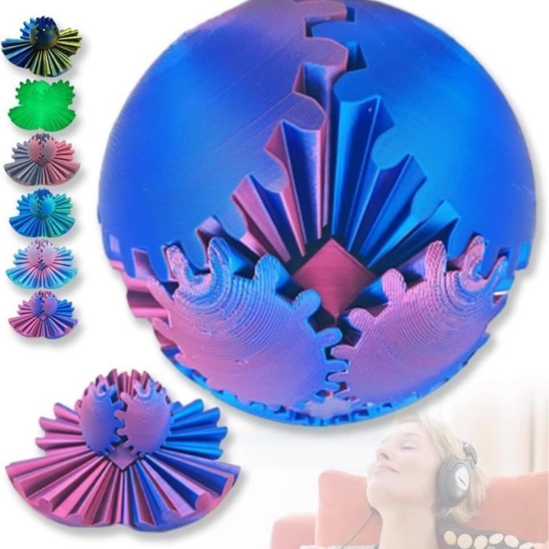 Creative 3D Colorful Gear Rotating Ball Infinite Loop Decompression ...