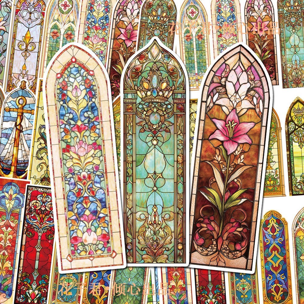 60 Sheets Baroque Church Bookmarks High-Value Art Retro Art Stained ...