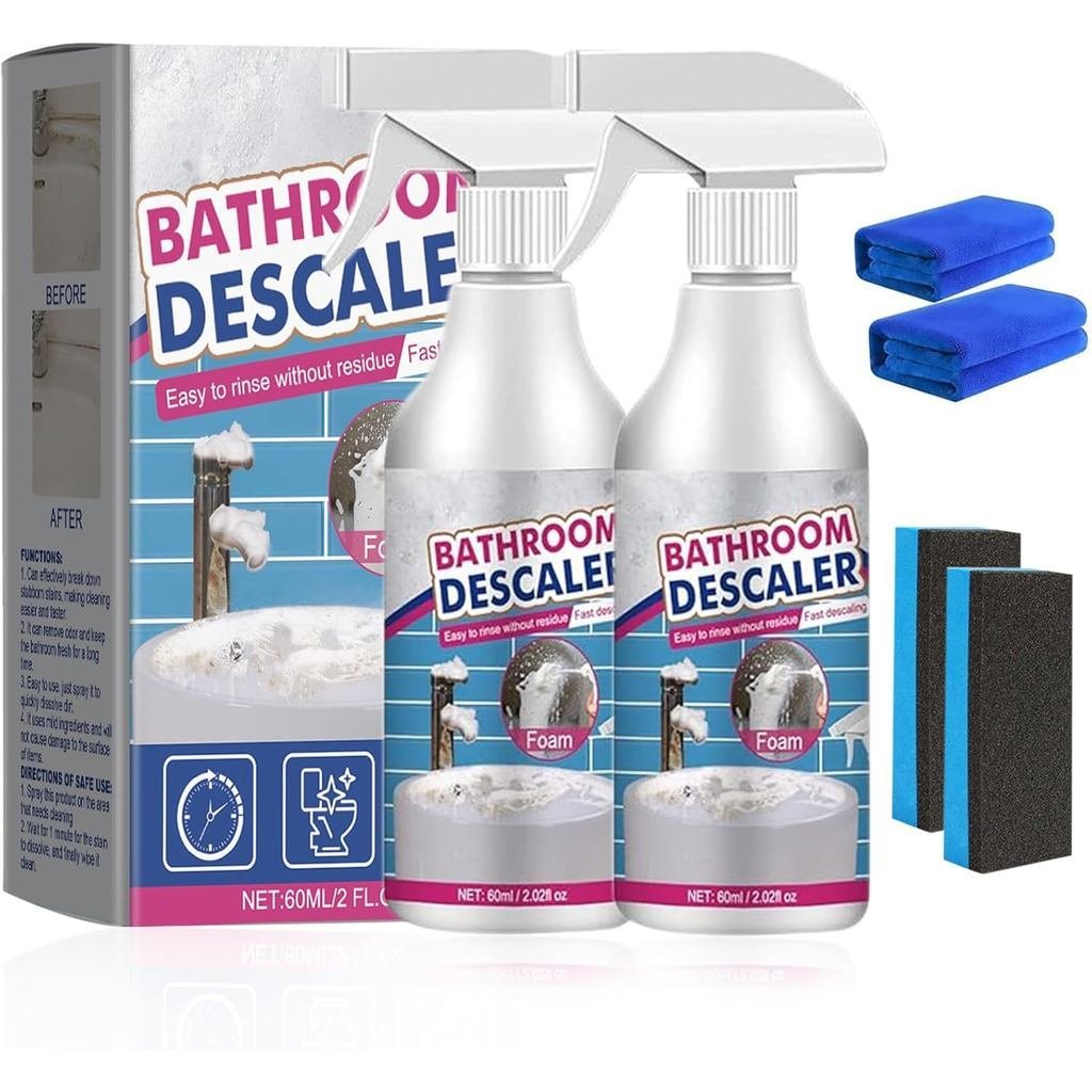 NBDIB 2PC Bathroom Descaler Foam Cleaner Spray,Stubborn Stains Cleaner ...