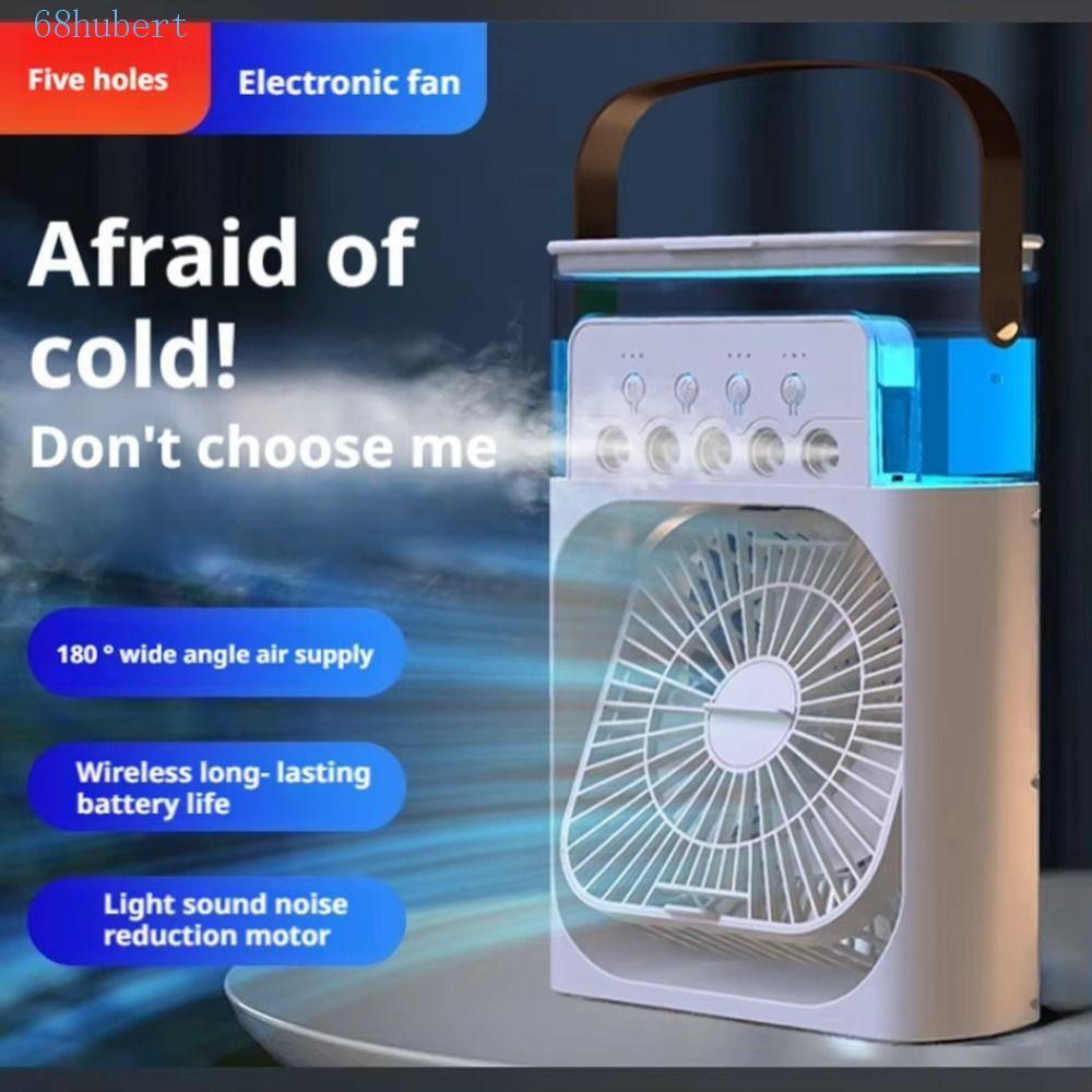 HUBERT Portable Humidifier Fan, Five-Hole Spray LED Night Light Air ...