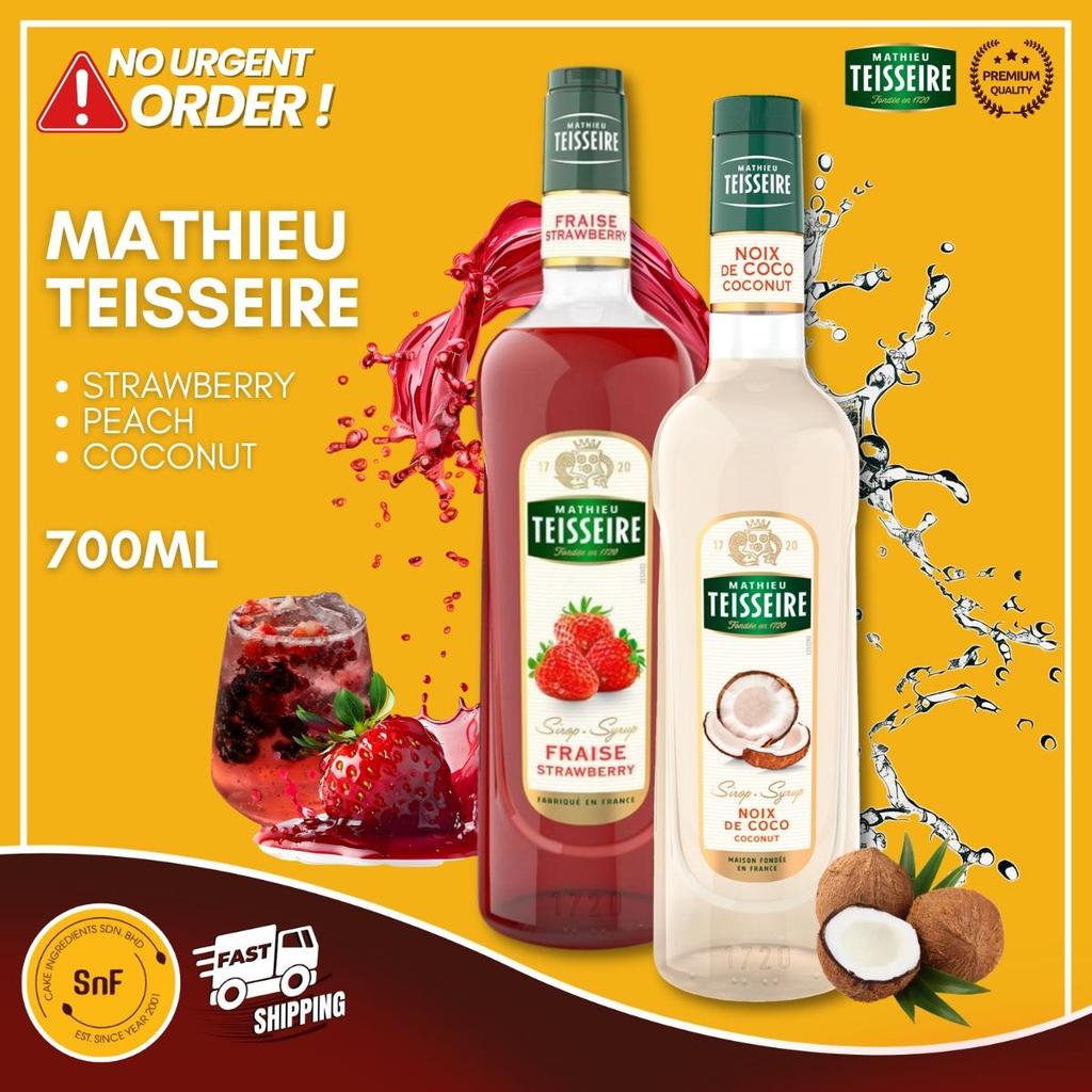 Mathieu Teisseire Syrup Fraise Strawberry Syrup Peach Syrup Noix De ...