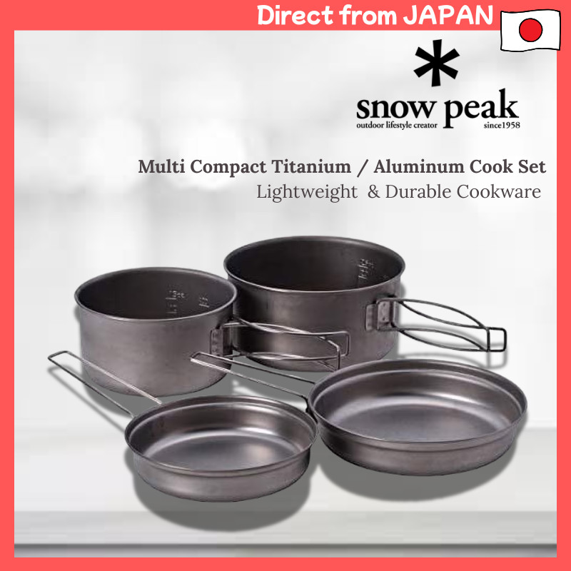 Snow Peak Lightweight Personal Cookware Set – Titanium & Aluminum Pots ...