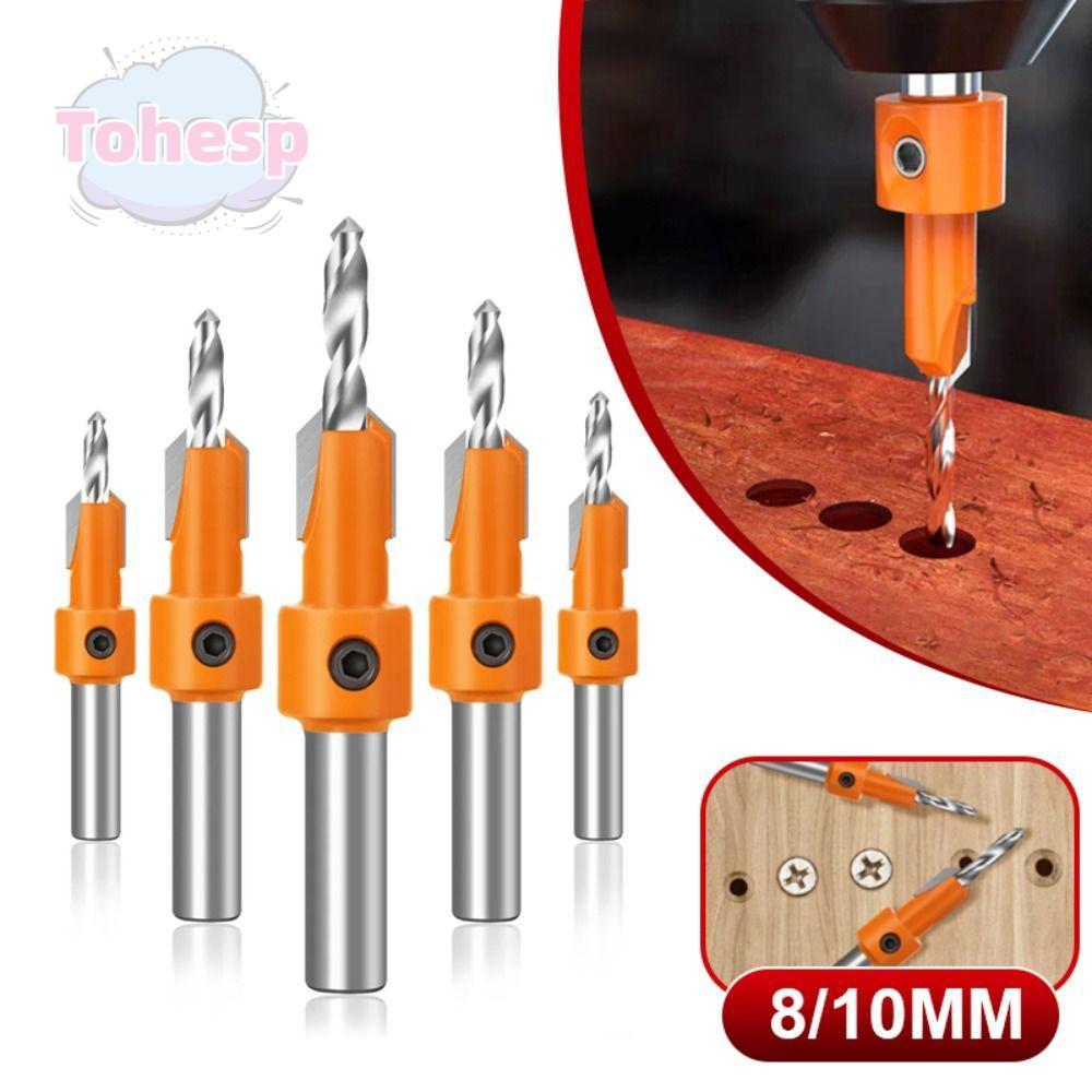 TOHESP Counter Sink Drill Bit, HSS 8/10MM Wood Drilling, Professional ...