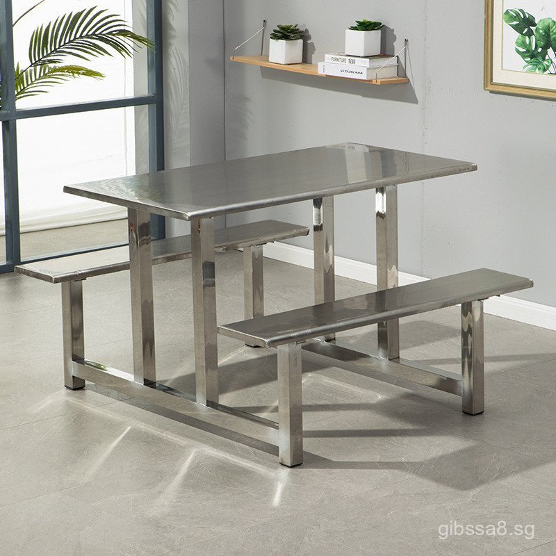 School Stainless Steel Dining Table Canteen Dining Table and Chair ...