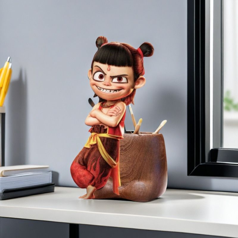 Nezha Pen Holder Ornaments Figure diy Office Cartoon Pen Holder ins ...