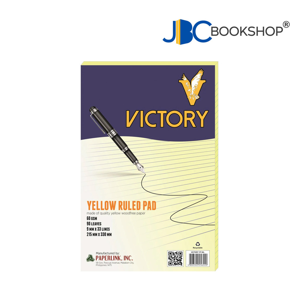 Victory Yellow Ruled Pad 60gsm 90 Lvs | Shopee Singapore