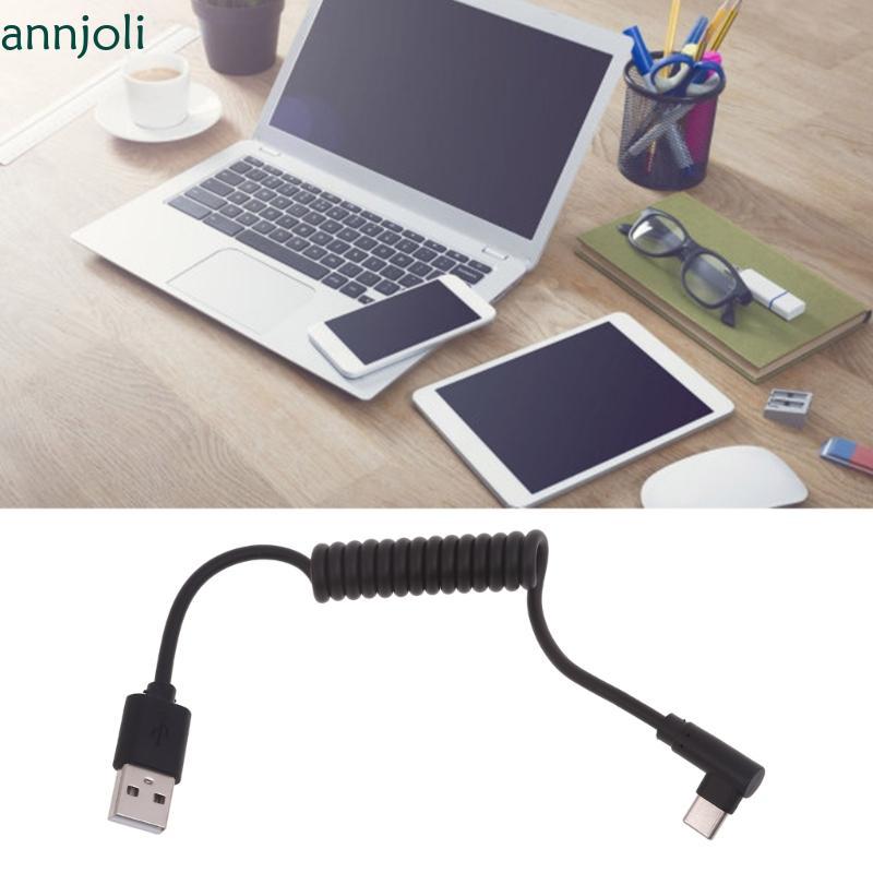 ANN USB C Type C Cable Coiled Spring Type C Spirals Retractable ...