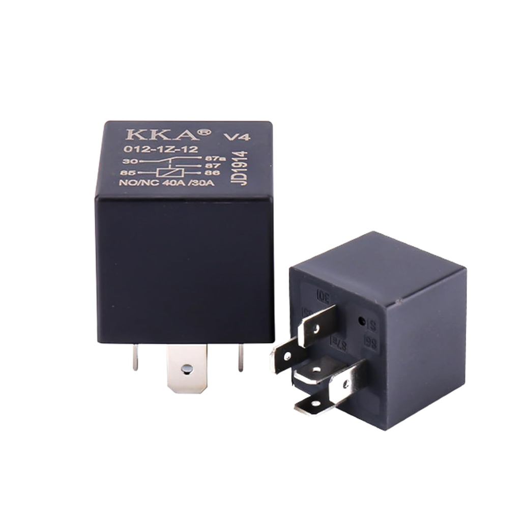 Car 2-Pack Five Legged 12V JD1914 Relays 40/30A 4-Pin, with Wire ...