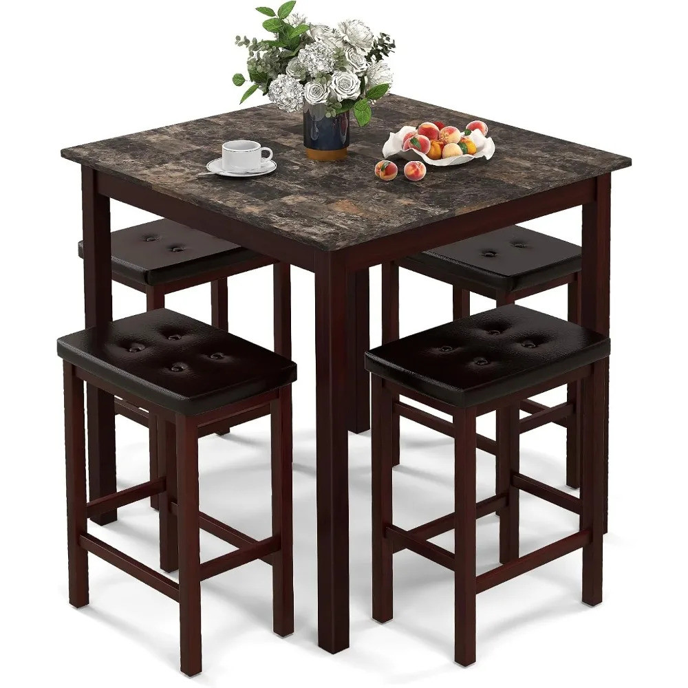 Dining Table Set For 4, Kitchen Table Chairs Set Of 4, Counter Height ...