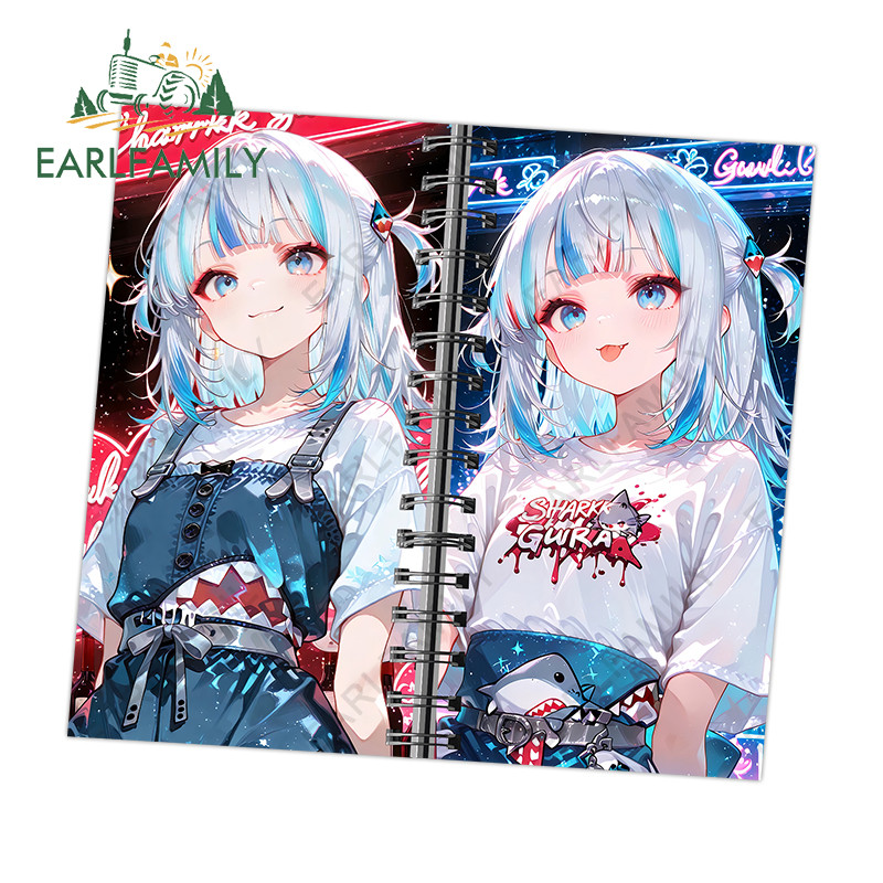 EARLFAMILY Hololive Gawr Gura Page-turning Style Car Sticker Occlusion ...
