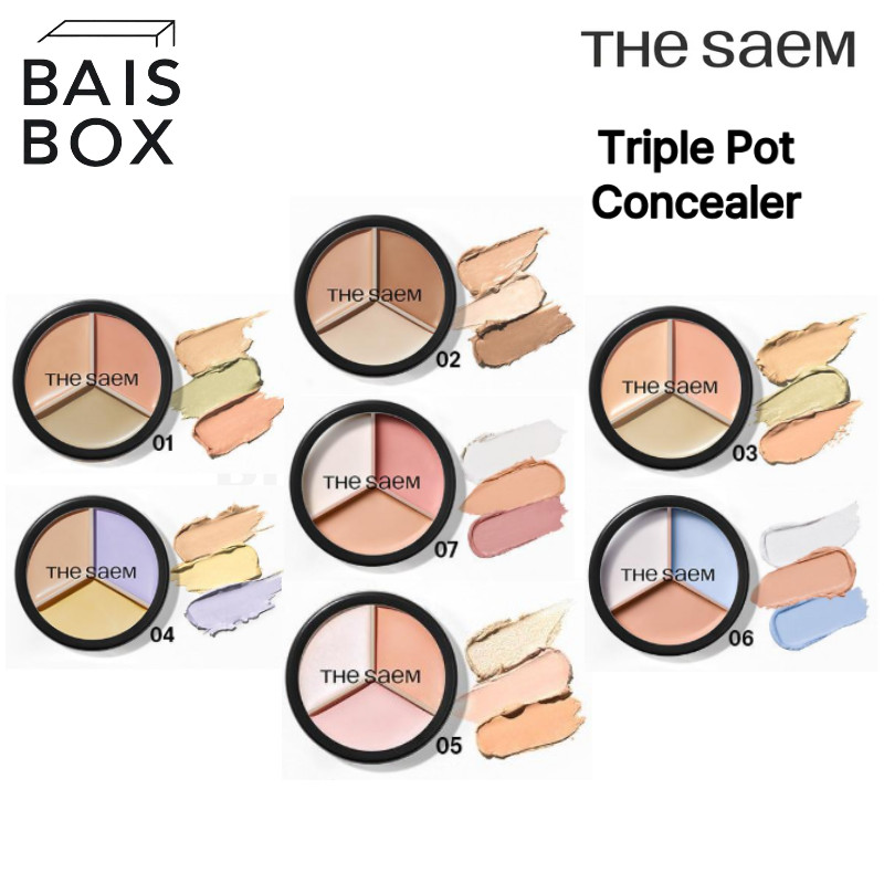 [The Saem] Triple Pot Concealer - Olive Young (7 Colors) | Shopee Singapore