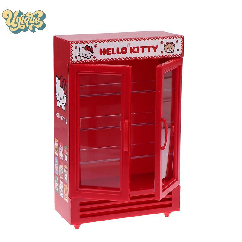 (Unique) Mini Hello Kitty Refrigerator Model 1/12 Dollhouse KT Cat Red ...