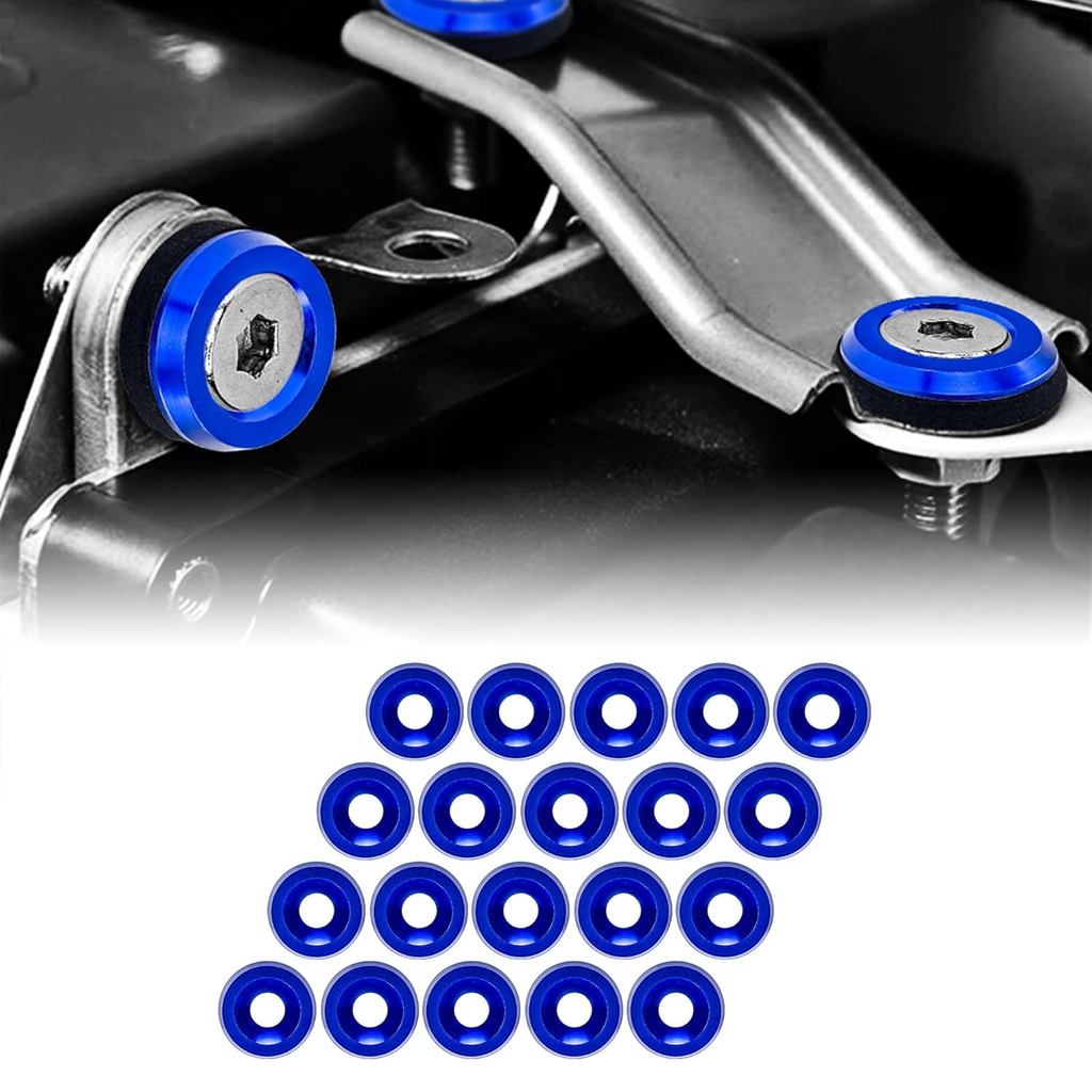 M6 x 18mm Anodized Aluminum Washer and Bolt Kit – 20-Piece Set for ...