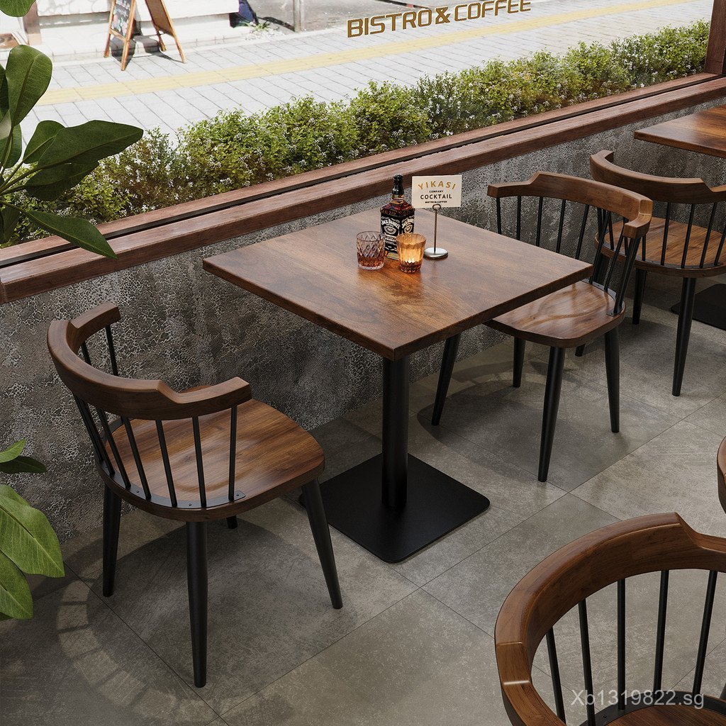 Rectangular Dining Table and Chairs Commercial BBQ Restaurant Table and ...