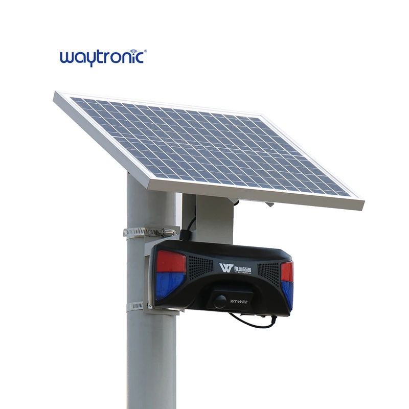 HOt Outdoor IPX5 Siren Solar Powered Strobe Light Voice Alarm Drive ...