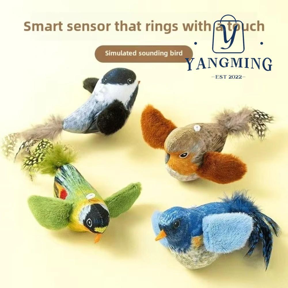 YANGYANG Flying Bird Cat Toy, Plush Vivid Chirping Simulation Bird ...