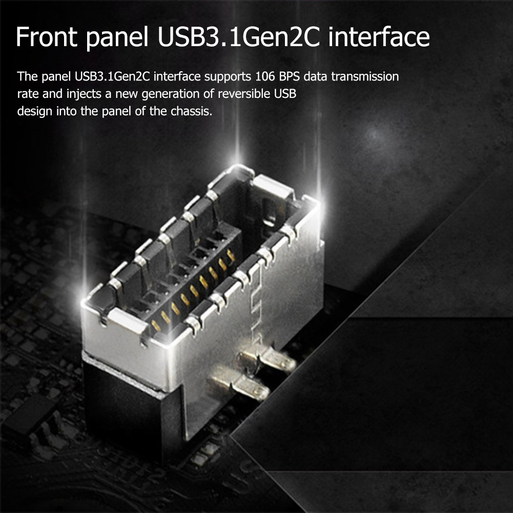 10Gbps USB 3.1 Type C Front Panel Header Type E Male Motherboard Cable ...