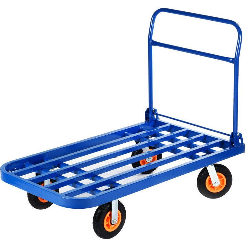 Handcart Portable Square Tube Large Transport Cart Flatbed Cart Heavy ...