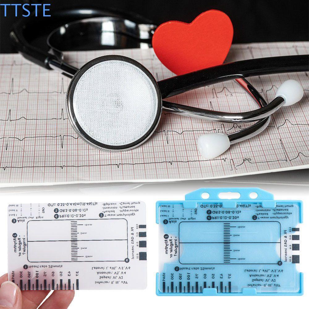 TTSTE Ecg/Ekg Reference Guide, Clear with Protective Sheath ECG 7 Step ...
