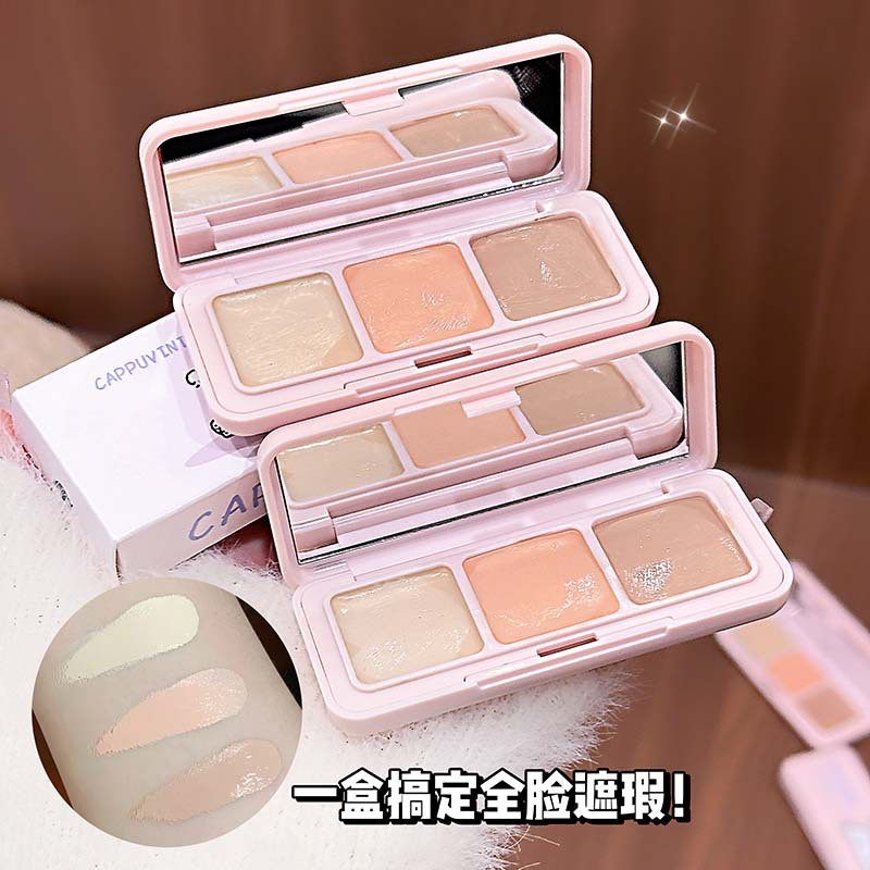 CAPPUVINI Playful Cat Concealer Palette Cover Acne Marks Dark Circles ...