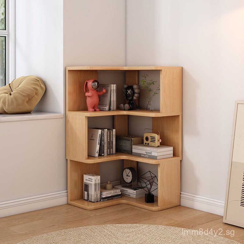 Simple Solid Wood Bookshelf Triangle Multi-layer Storage Rack Multi ...
