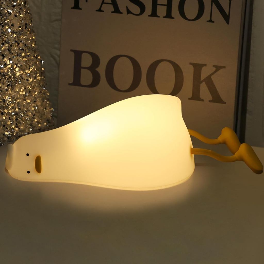 Silicone Night Light for Kids - Squishy Duck Lamp, 3-Level Dimmable ...
