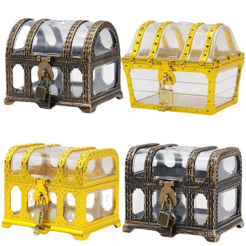 Children's Toy Treasure Chest Pirate Treasure Desktop Gem Storage Box ...
